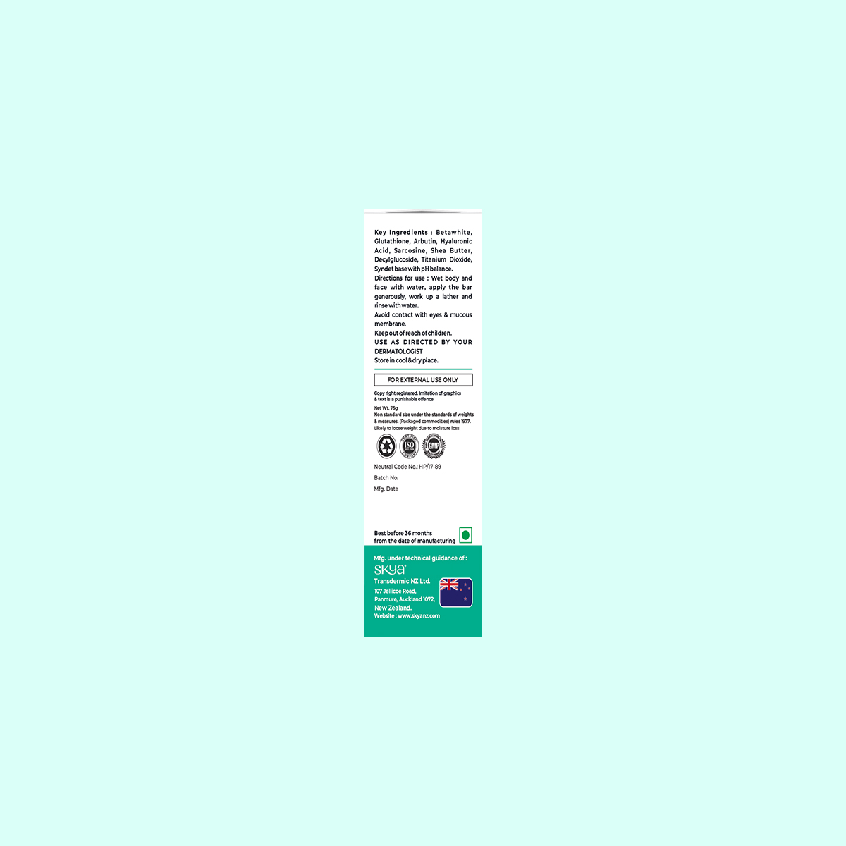 Opal-M -Cleansing, Brightening & Moisturizing Syndet Bar - Skya NZ